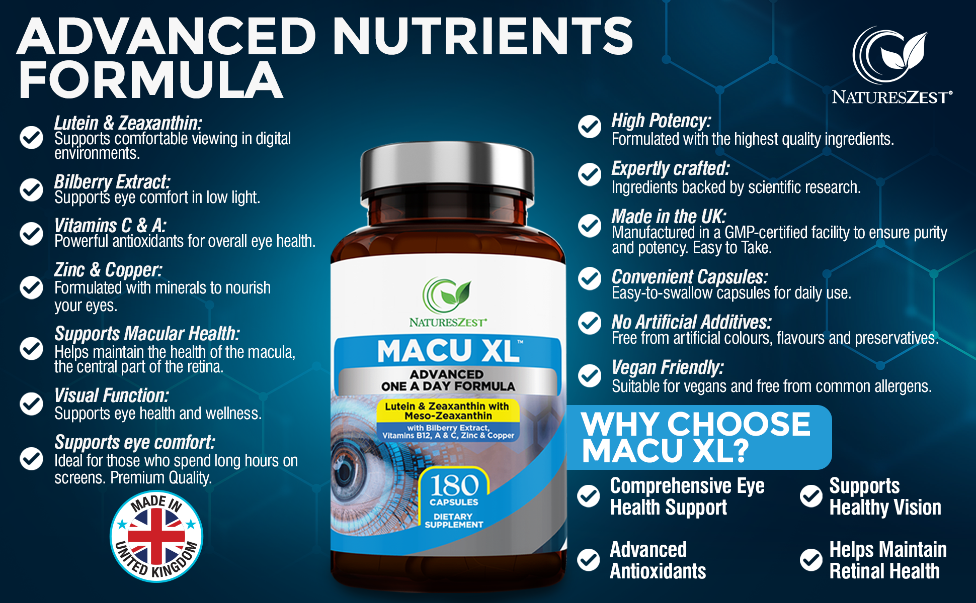 Macu XL lutein and zeaxanthin Eye Supplement for Vision Health ...