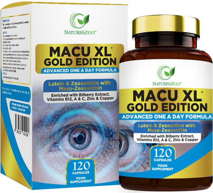 Macu XL Gold Edition Eye Support Supplement for Men & Women - 120 Vega ...