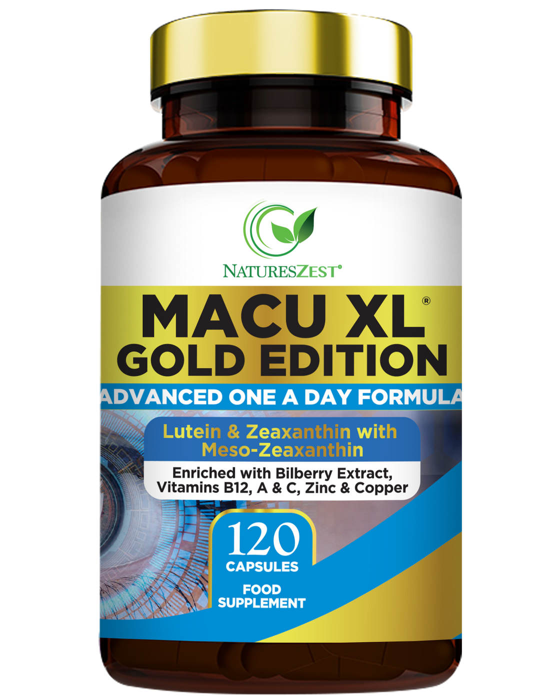Macu XL Gold Edition Eye Support Supplement for Men & Women - 120 Vega ...